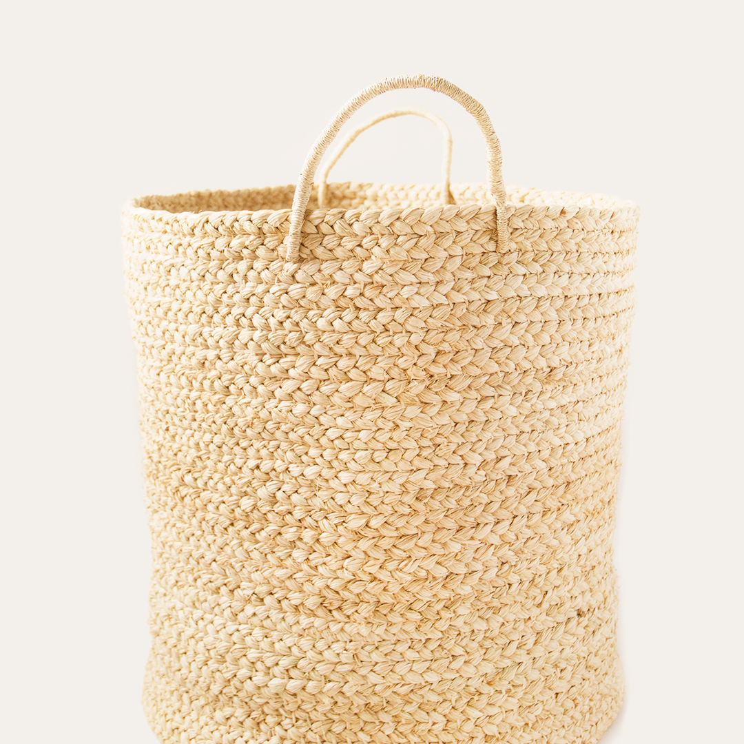 Large Braided Raffia Basket - Indego Africa