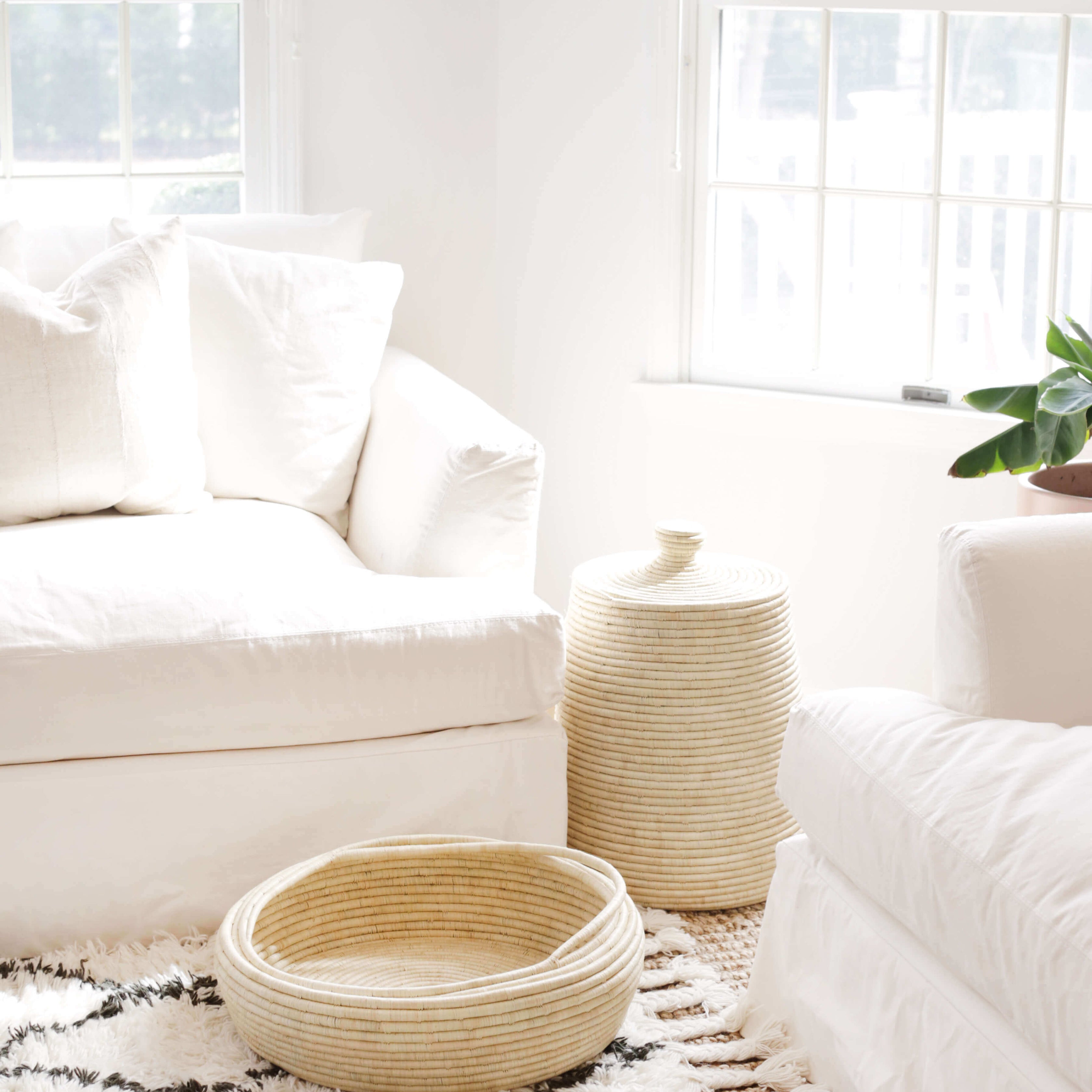Raffia Lidded Basket - Indego Africa